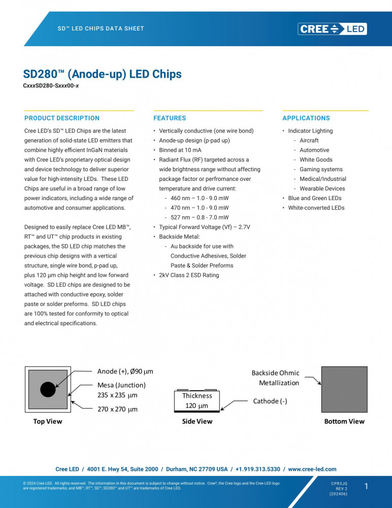 SD280 technical document page 1