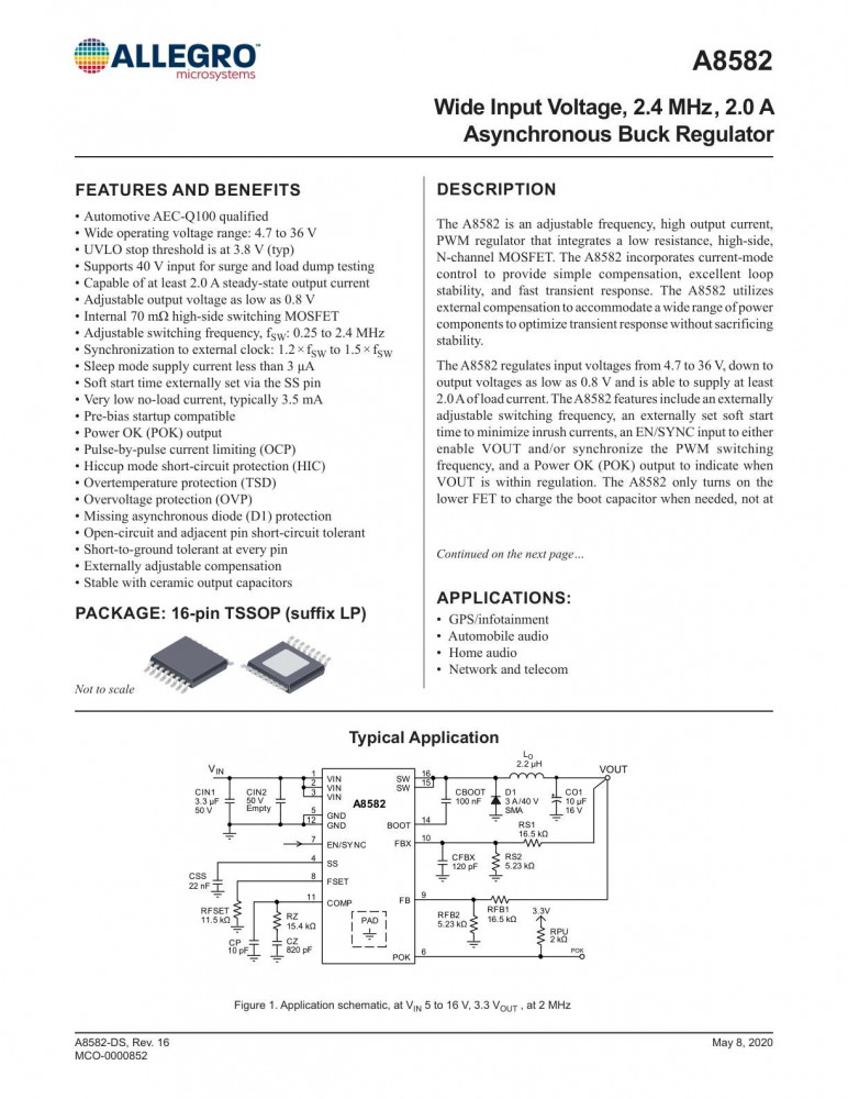 A8582 datasheet page 1