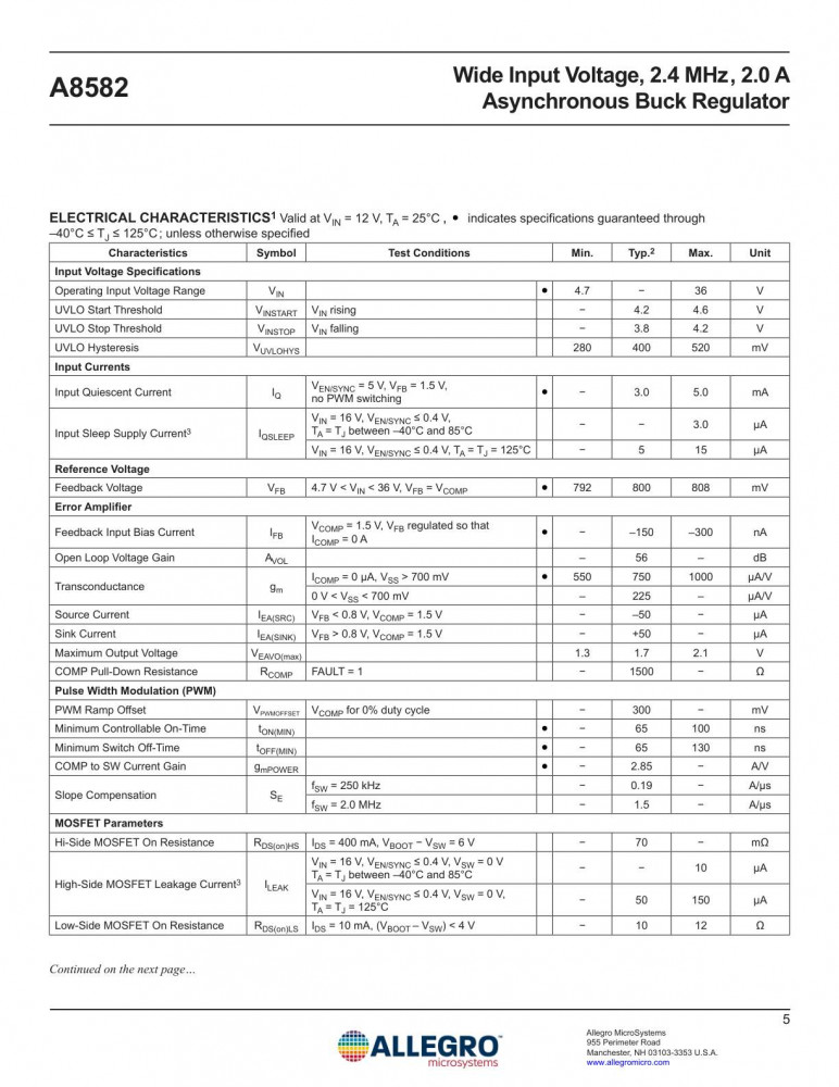 A8582 datasheet page 5