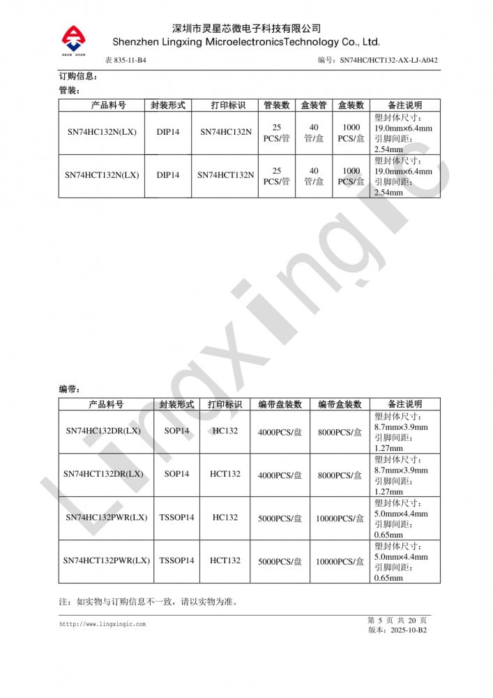 SN74HC132DR(LX) datasheet page 5