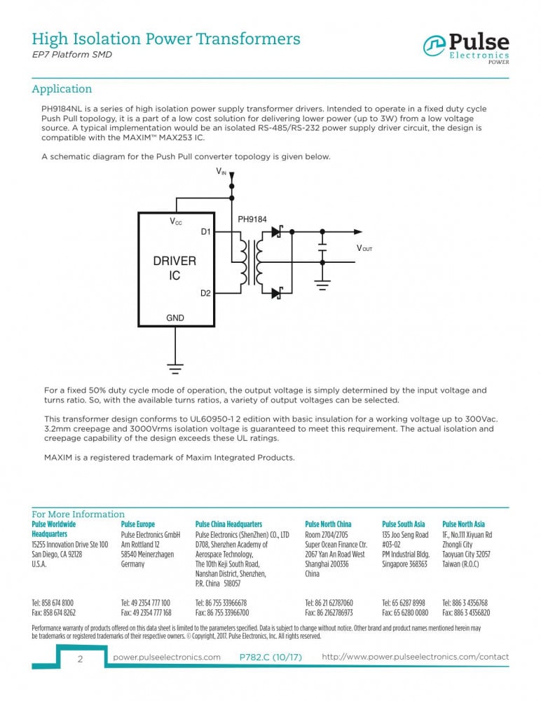 PH9184 series datasheet page 2