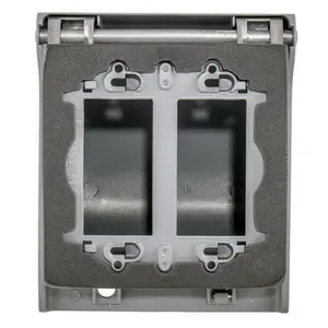 Wallplates and Covers, Weatherproof Cover, 2-Gang, 2) Decorator Openings, Cast Aluminum for sale