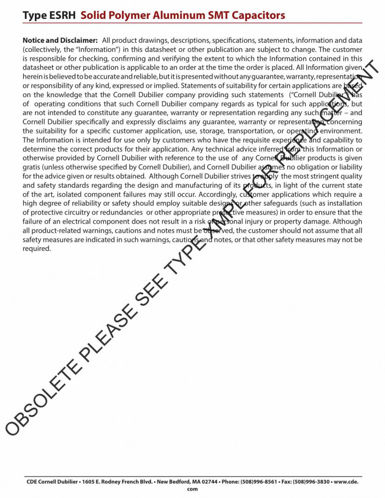 ESRH series datasheet page 4