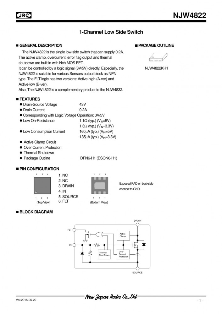 NJW4822 datasheet page 1