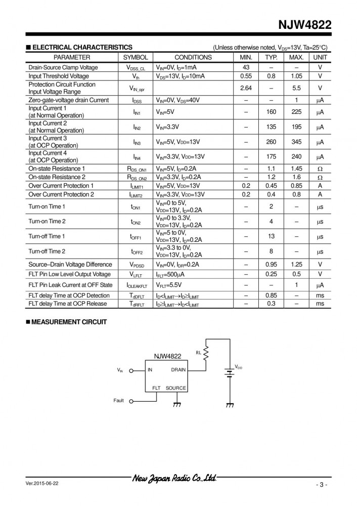 NJW4822 datasheet page 3