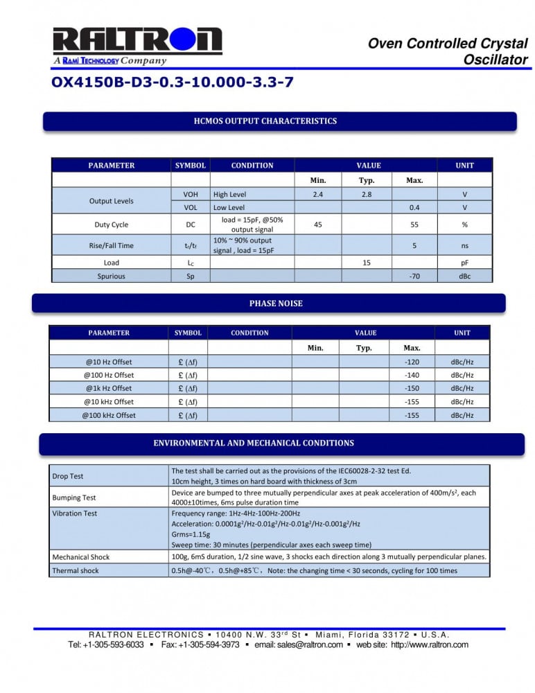 OX4150B-D3-0.3-10.000-3.3-7 datasheet page 2