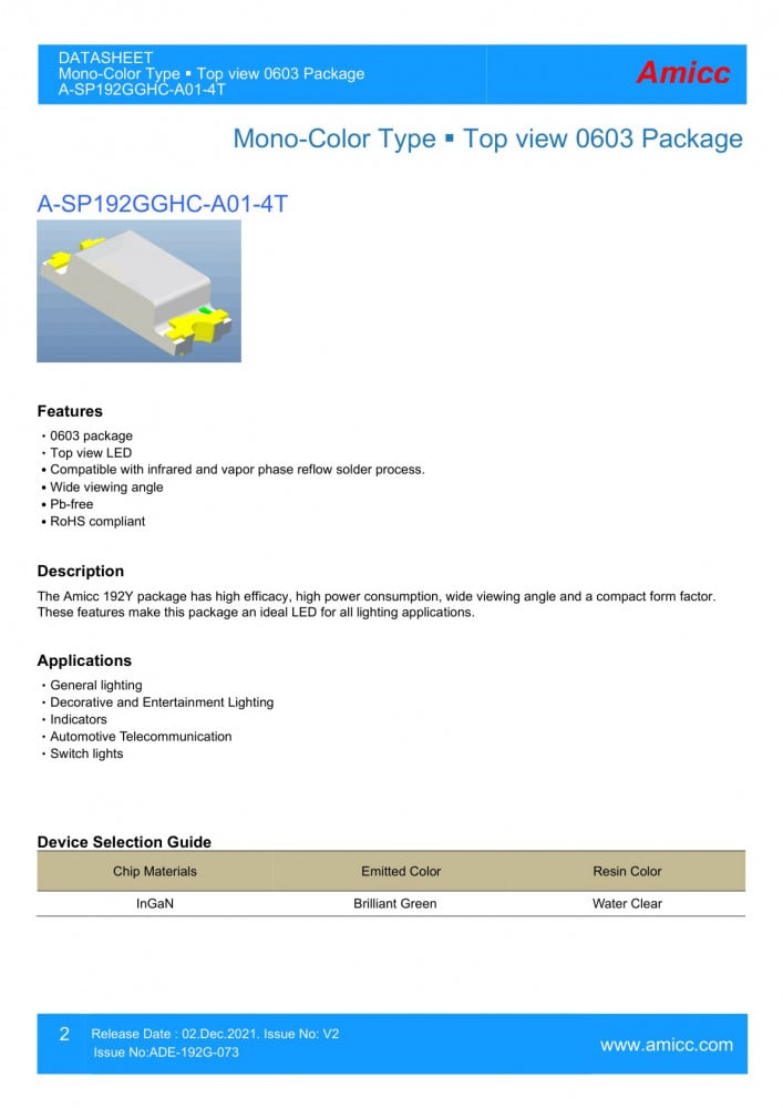 A-SP192GGHC-A01-4T datasheet page 2
