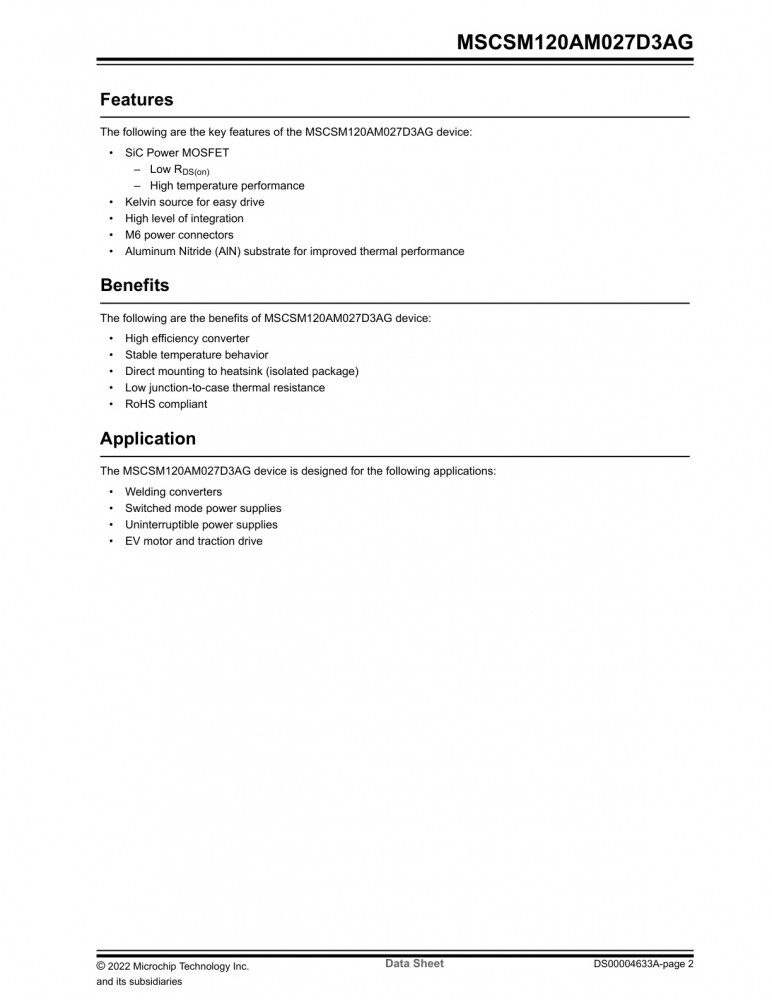 MSCSM120AM027D3AG datasheet page 2