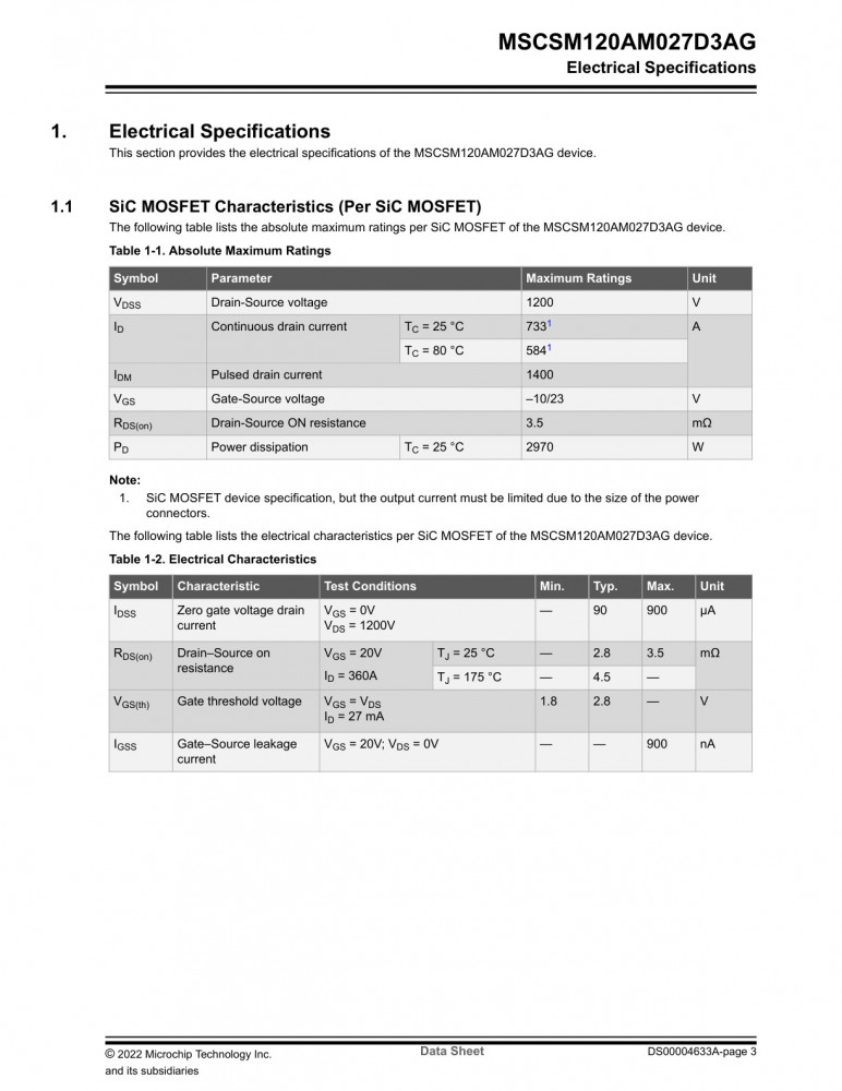 MSCSM120AM027D3AG datasheet page 3