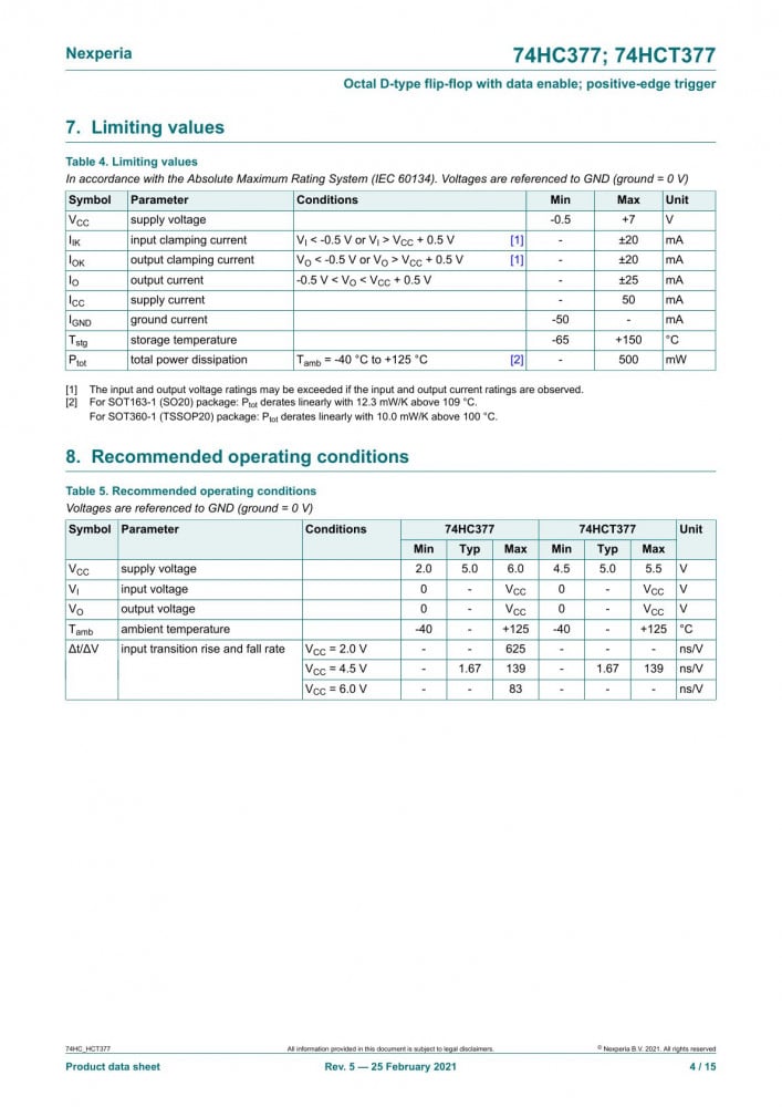 74HC377 datasheet page 4