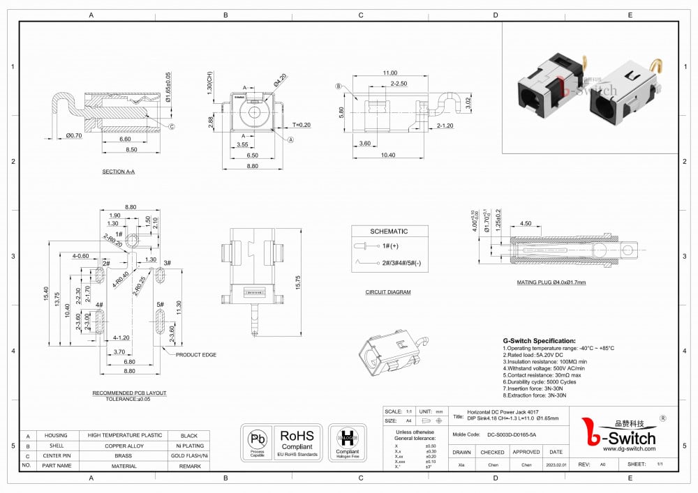 DC-S003D-D0165-5A product document