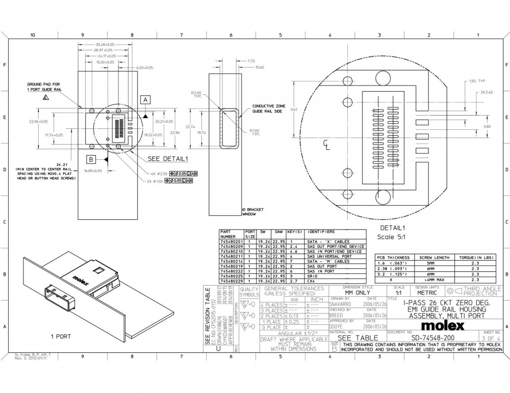 I-PASS 26-circuit guide rail housing drawing, page 3