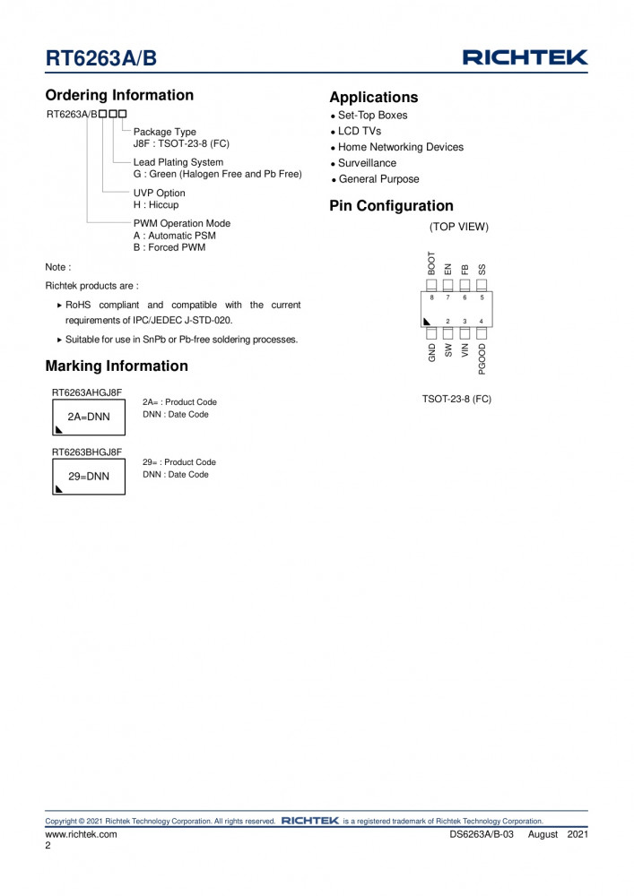 RT6263A/B datasheet page 2
