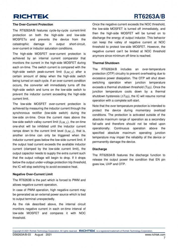 RT6263A/B datasheet page 7