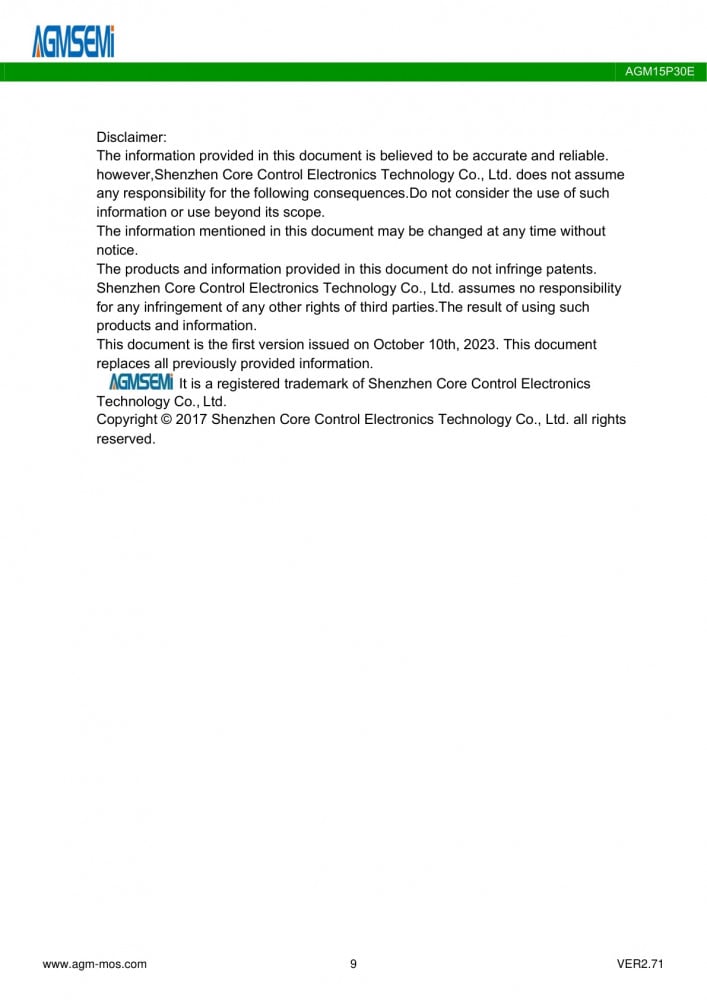 AGM15P30E datasheet page 9