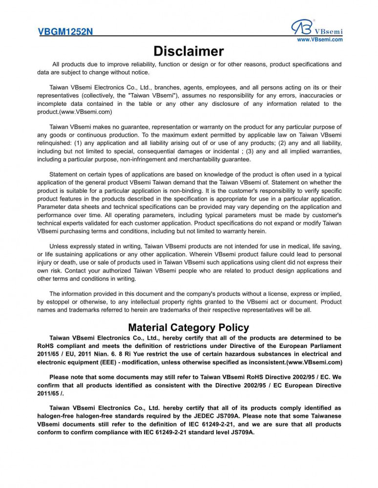 VBGM1252N datasheet page 8