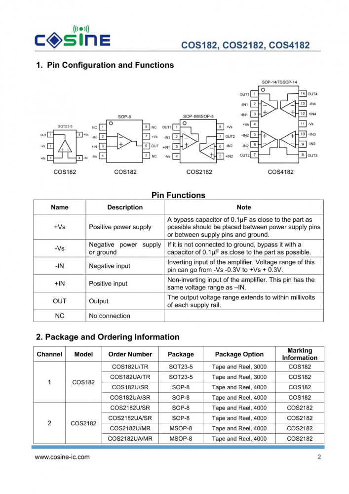 COS4182UA datasheet page 2