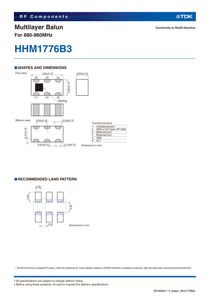 HHM1776B3 technical document page 2