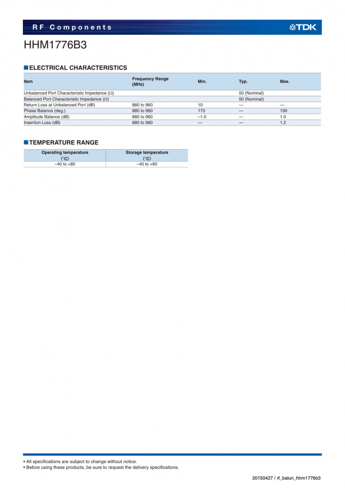 HHM1776B3 technical document page 3