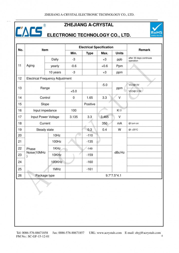 POC9775 specification document, page 4