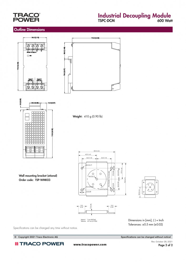 TSPC-DCM600 technical document, page 2