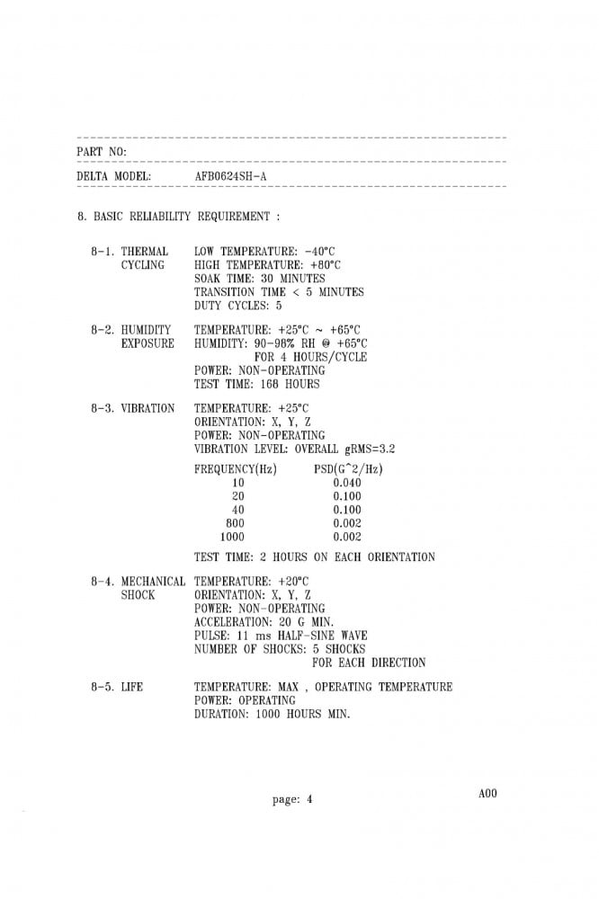 AFB0624SH-A specification page 4