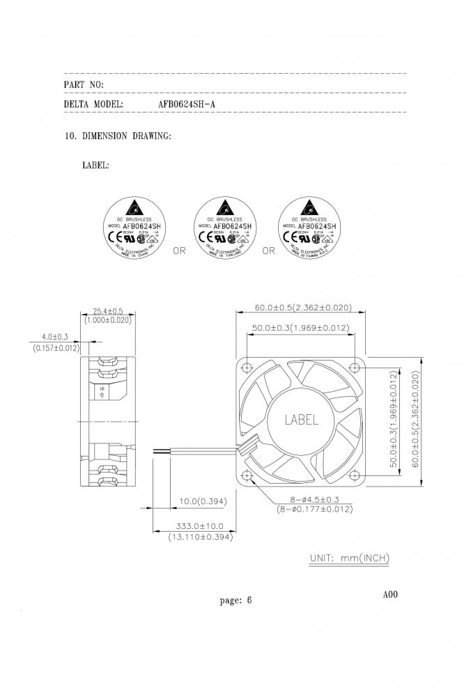 AFB0624SH-A specification page 6