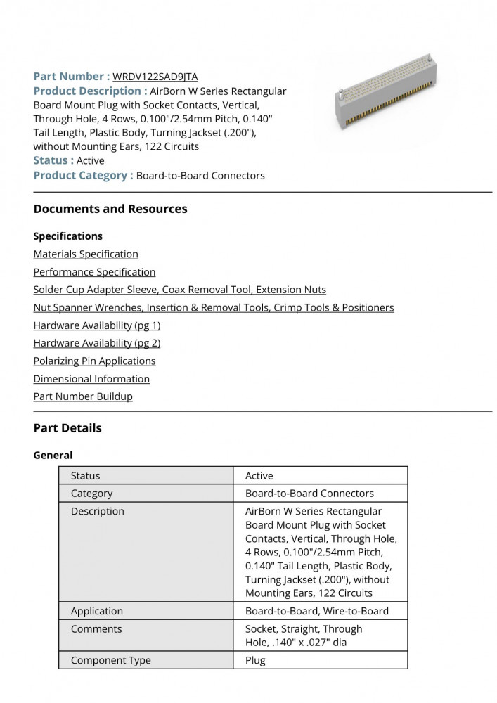 WRDV122SAD9JTA technical document page 1
