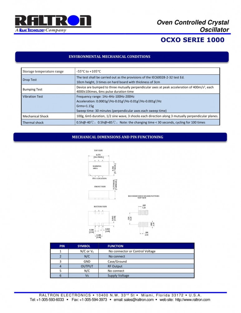 Raltron OX4014A-D3-2-20.000-3.3 datasheet page 3