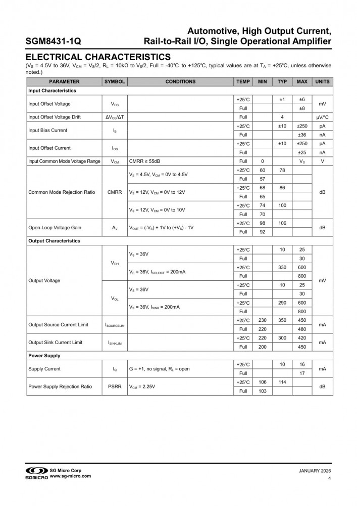 SGM8431-1Q datasheet page 4