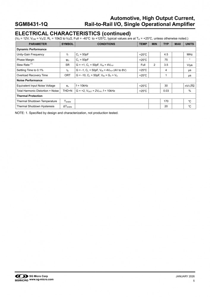 SGM8431-1Q datasheet page 5