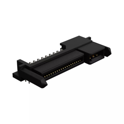 EXTreme LPHPower Receptacle Header, Right-Angle, 2 Power Contacts, 40 Signal Contacts, Select Gold (Au) Plating, for 2.36mm Thick PC Board, with Guide Posts for sale