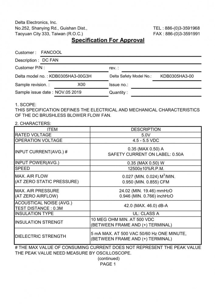 KDB0305HA3-00G3H specification page 3