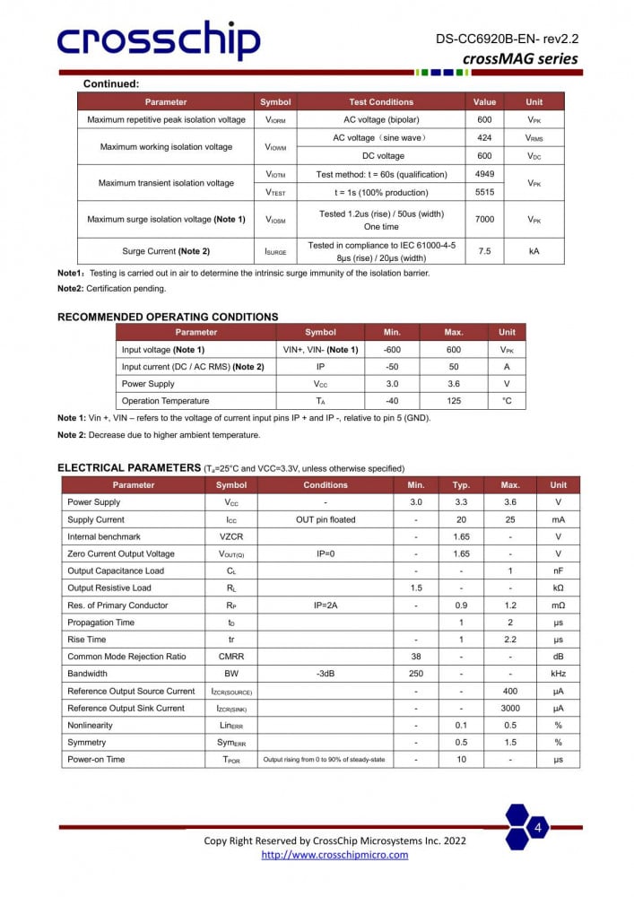 CC6920B datasheet page 4