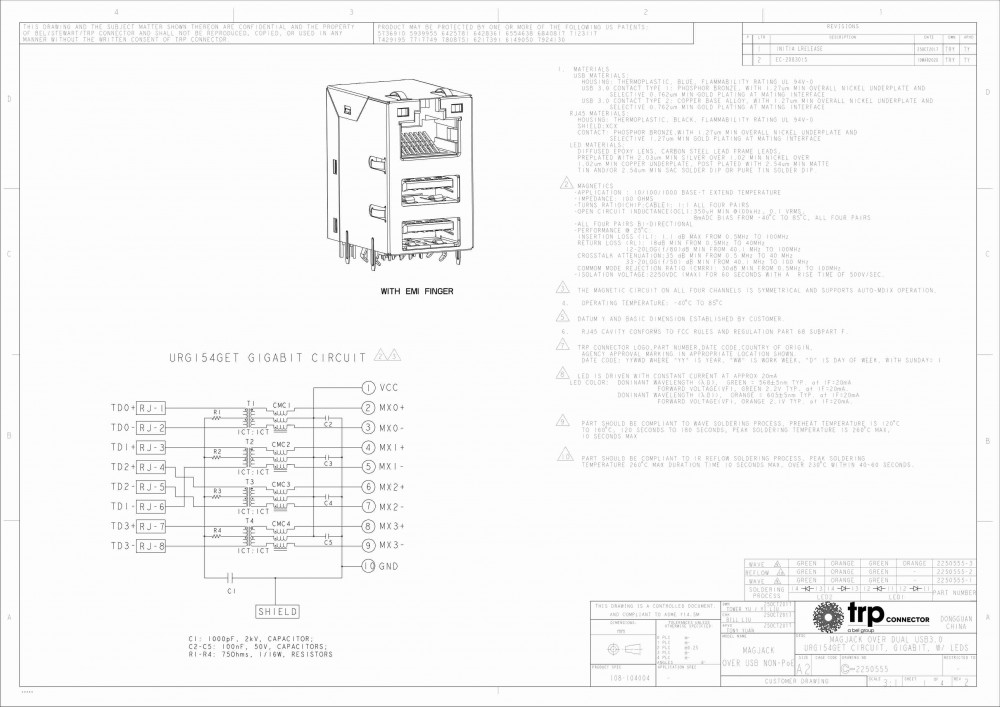 2250555-1 technical drawing page 1