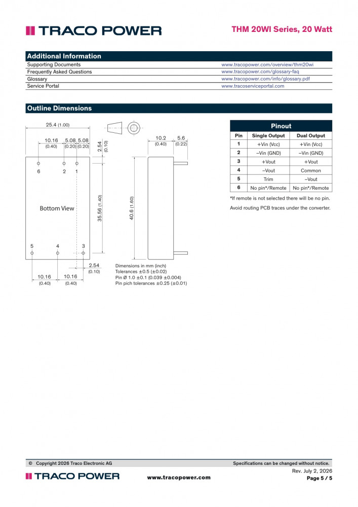 THM 20WI datasheet page 5