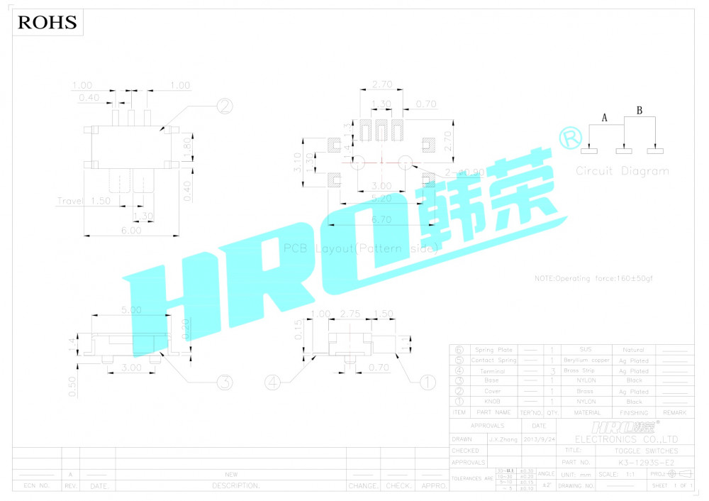 K3-1293S-E2 technical drawing