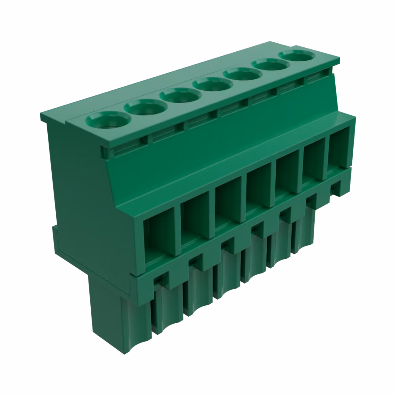3.50mm Pitch Eurostyle Vertical Plug, with Reverse Imprinting, Rear Wire  Entry, Green Housing, 7 Circuits for sale