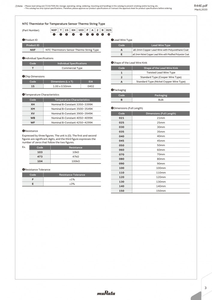 Murata NTC thermistor catalog page 5