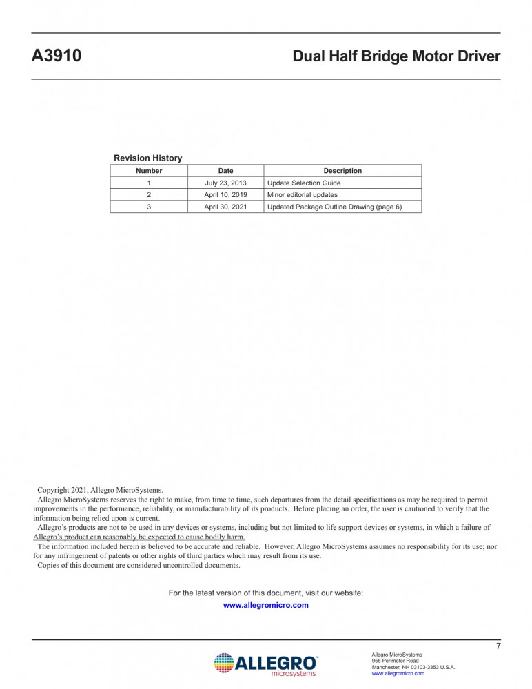 A3910 datasheet page 7