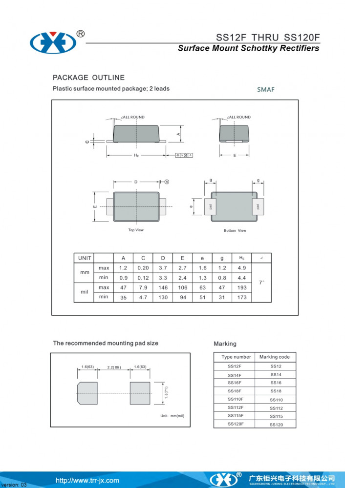 SS16F datasheet page 3