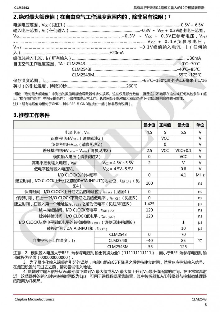 CLM2543 datasheet page 8