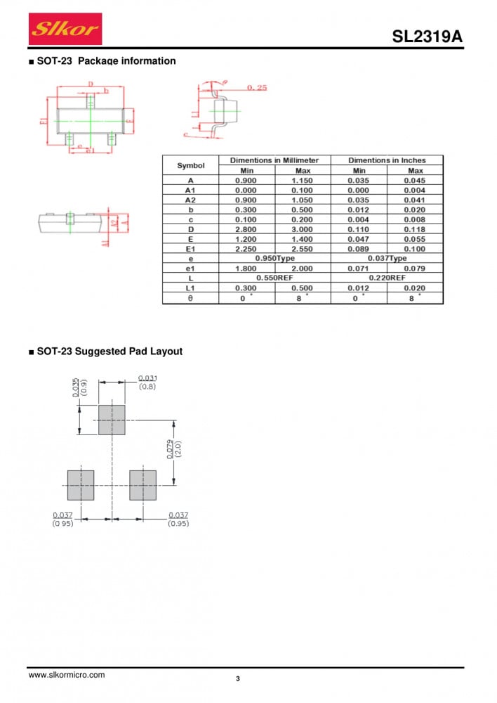SL2319A datasheet page 3