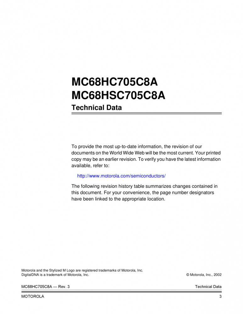 Motorola datasheet page 3