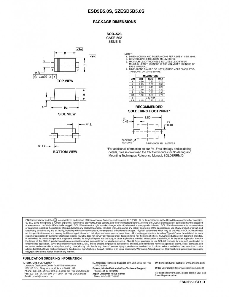 ESD5B5.0ST1G datasheet page 4