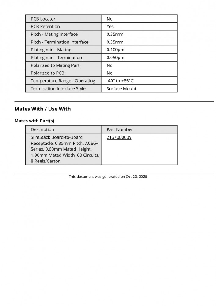 Technical document page 3 for product 2167010609