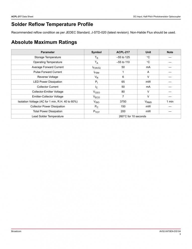 ACPL-217 datasheet page 3