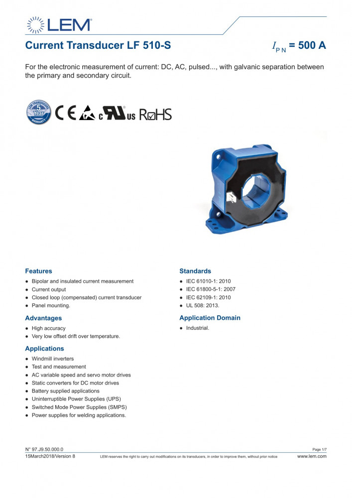 LF 510-S datasheet page 1
