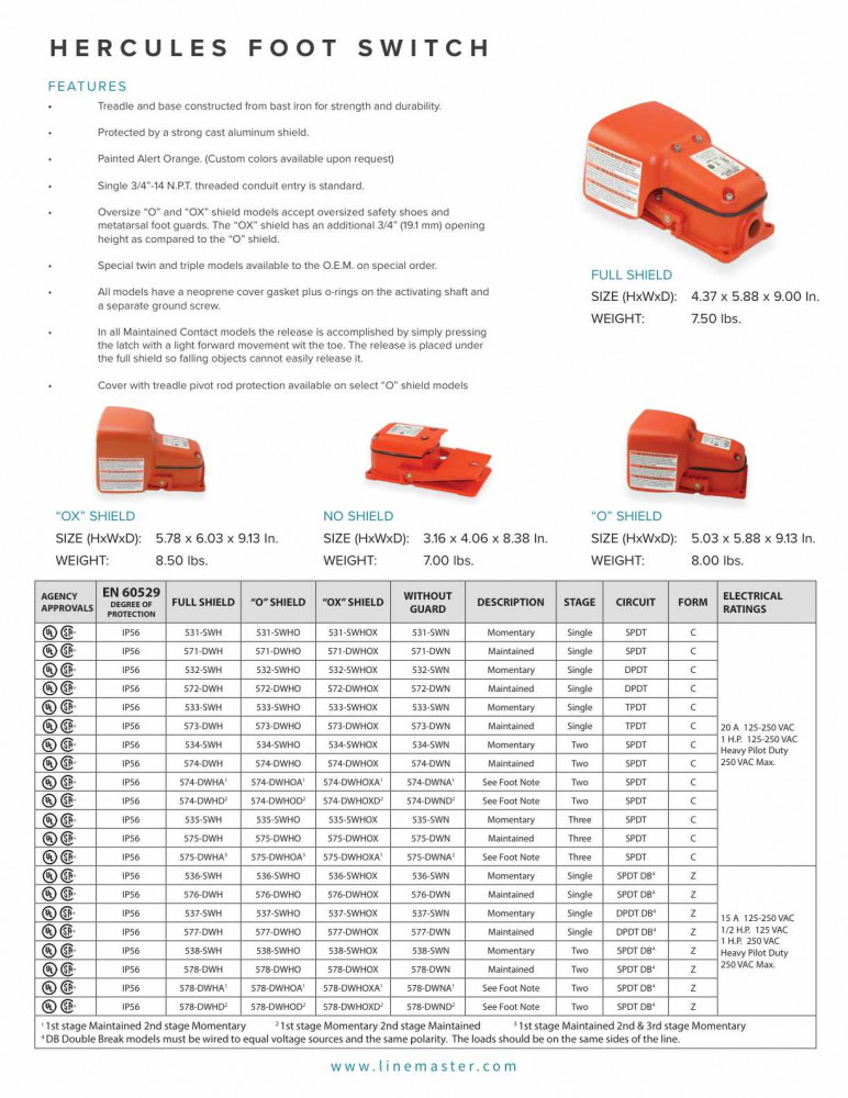 Hercules foot switch technical document, page 2