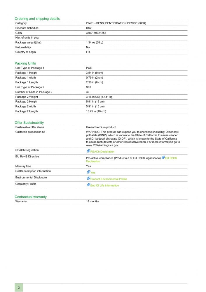 XGHB444345 technical documentation page 2